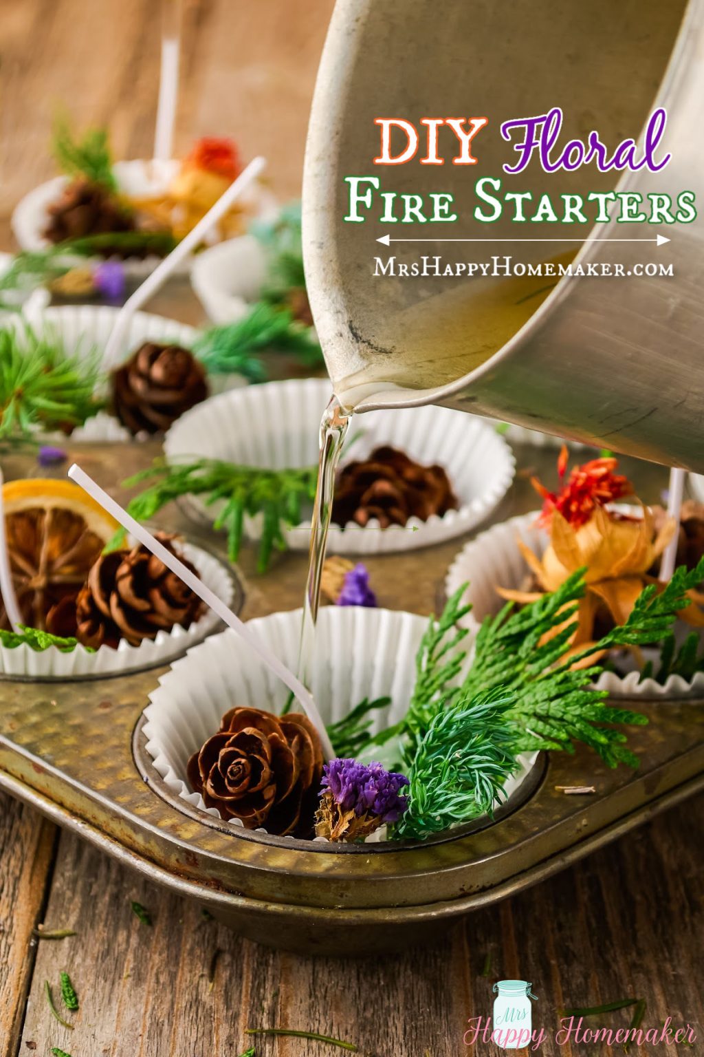 Easy DIY Homemade Fire Starters with Dried Flowers