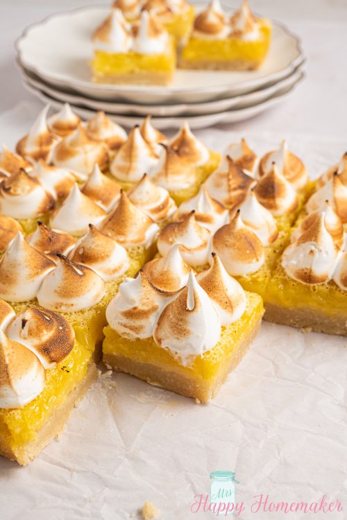 Sweet Lemon Meringue Bars with an Easy Shortbread Crust