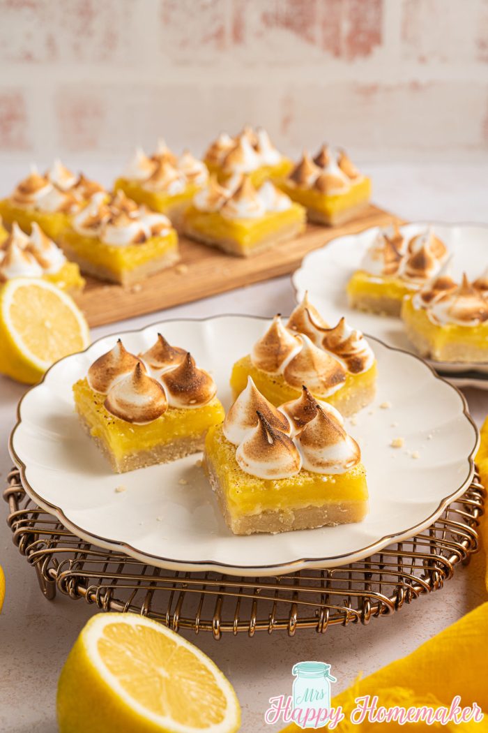 Sweet Lemon Meringue Bars with an Easy Shortbread Crust