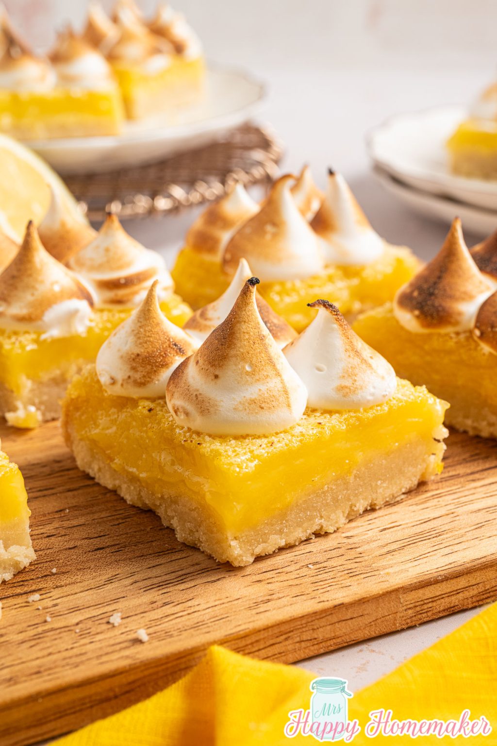 Sweet Lemon Meringue Bars with an Easy Shortbread Crust